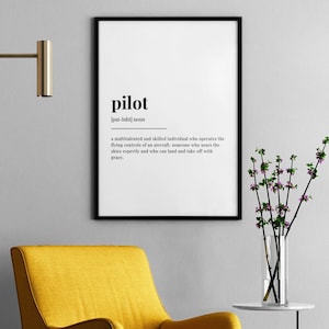 PILOT DEFINITION MEANING | Printable Wall Art | Pilot Print ...