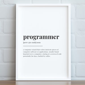 Instant Download Printable Wall Art, Programmer Definition Meaning ...