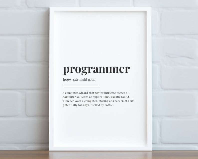 Instant Download Printable Wall Art Programmer Definition - Etsy