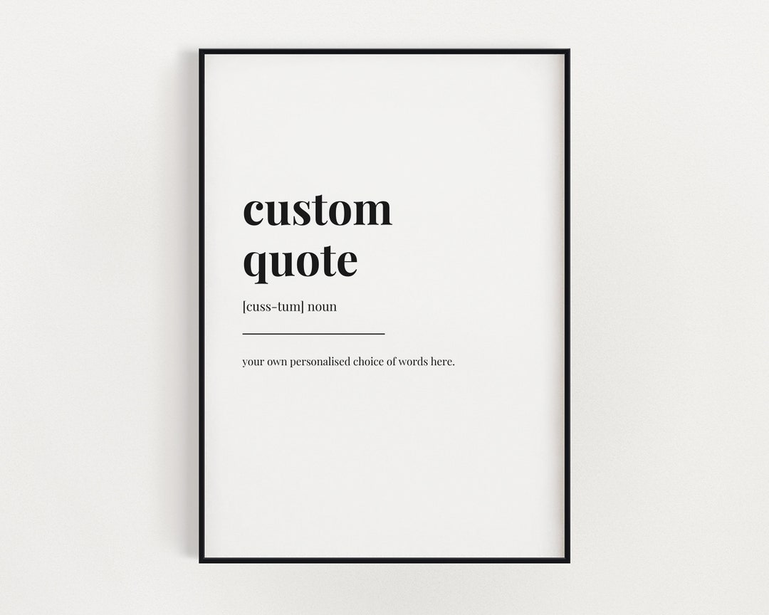 CUSTOM DEFINITION PRINT | Personalised Definition Print | Wall Art ...