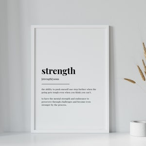 STRENGTH DEFINITION PRINT | Wall Art Print | Strength Print ...