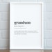 Grandson Definition Meaning Printable Wall Art Grandson Gift Digital ...