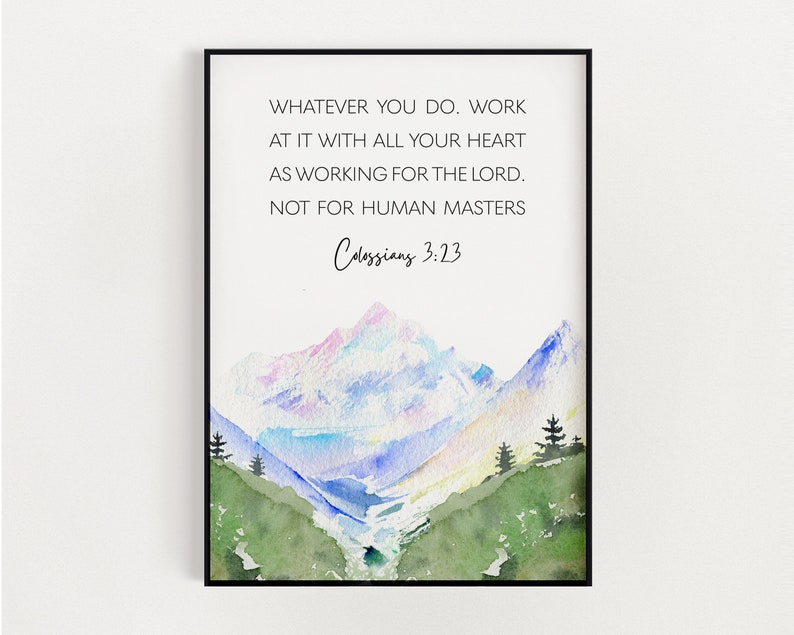 COLOSSIANS 3:23, Printable Scripture Wall Art, Digital Download ...