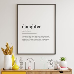DAUGHTER DEFINITION PRINT, Digital Download, Printable Wall Art Quotes ...