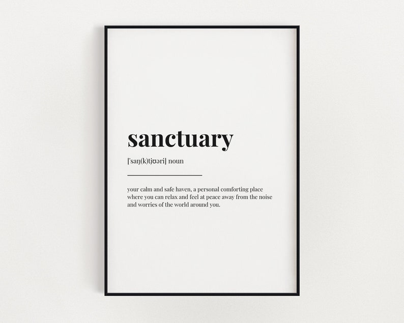 SANCTUARY DEFINITION MEANING Printable Wall Art Home Decor - Etsy