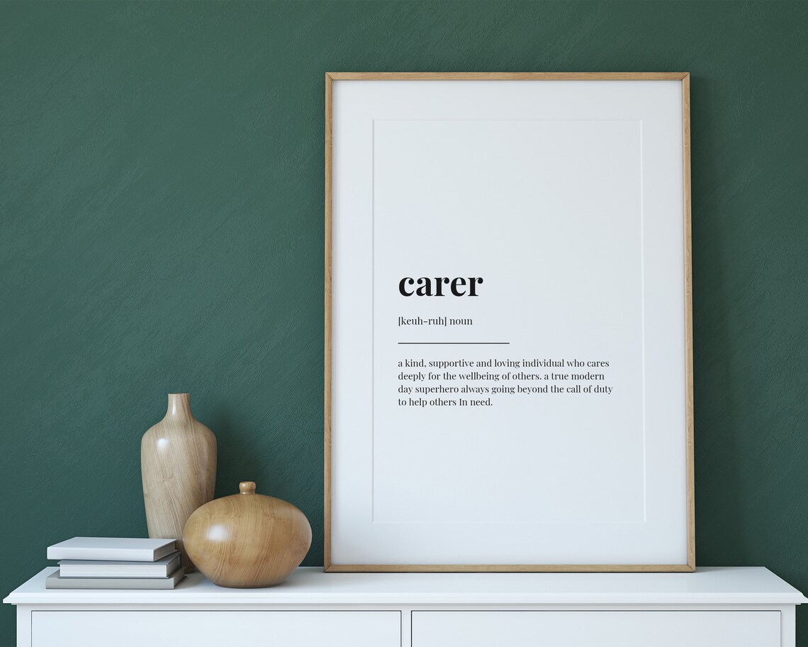 CARER DEFINITION MEANING | Instant Download | Printable Wall Art ...