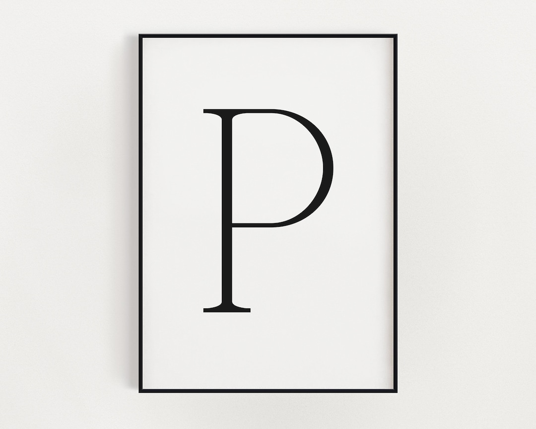 Letter P Print Letter P Typography Wall Decor Letter P - Etsy
