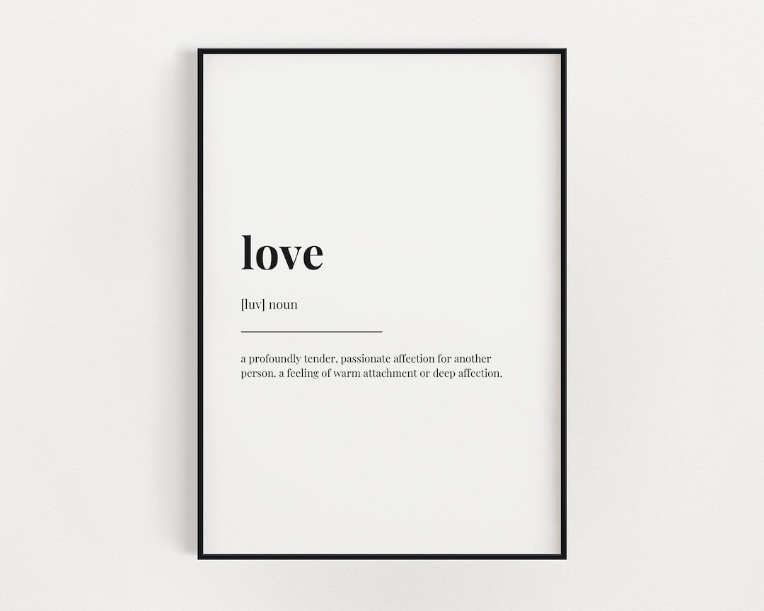 LIEBE DEFINITION BEDEUTUNG | Druckbare Wandkunst | Liebhaber Geschenk ...