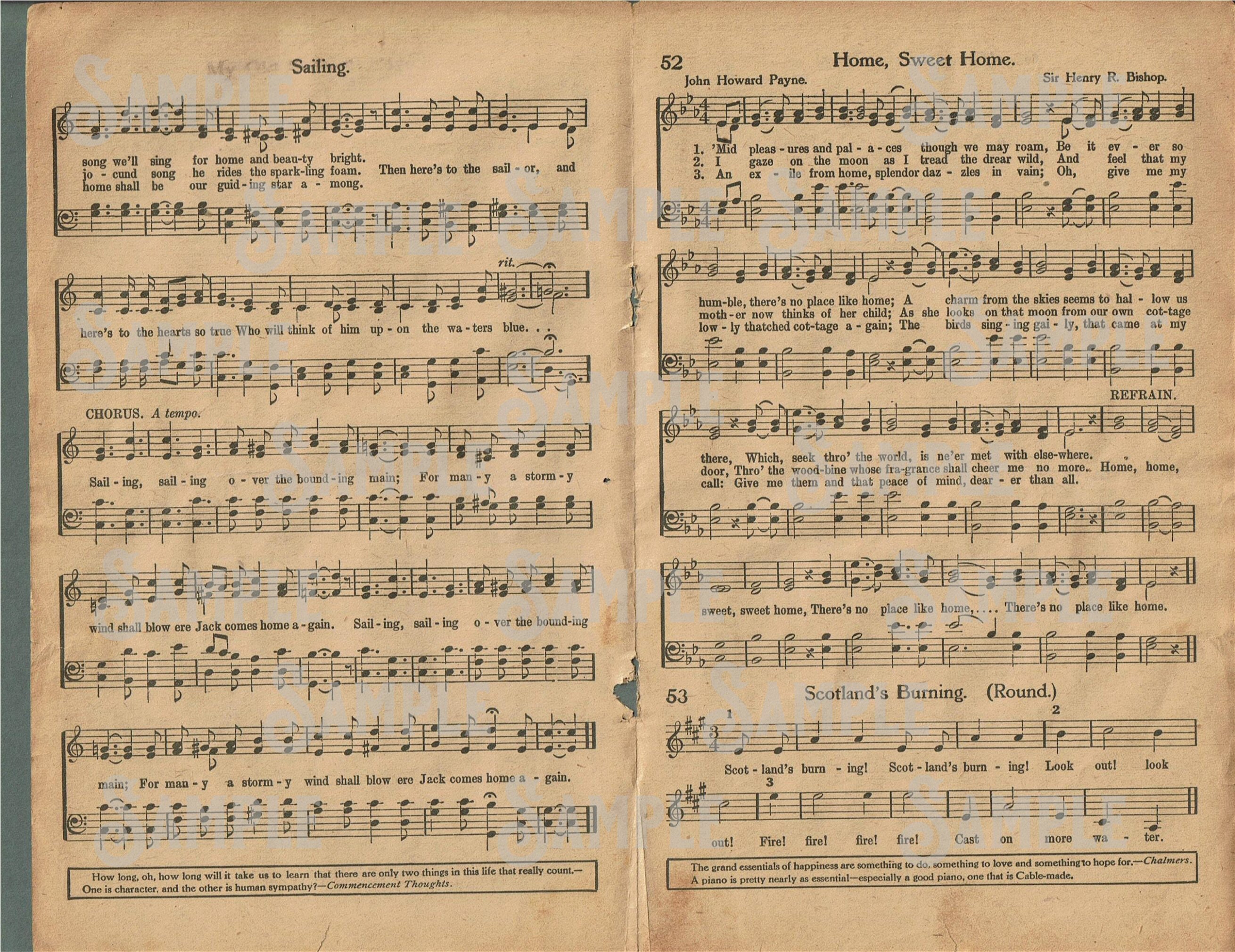 Printable Download Vintage 1921 Songbook Sheet Music Pages - Etsy UK