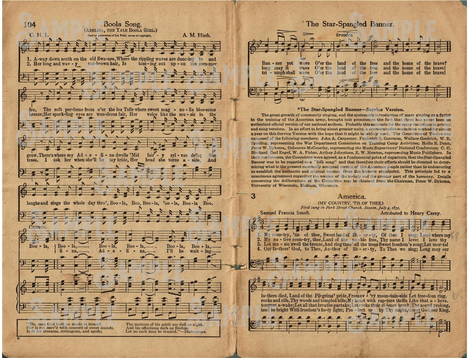 Printable Download Vintage 1921 Songbook Sheet Music Pages - Etsy UK