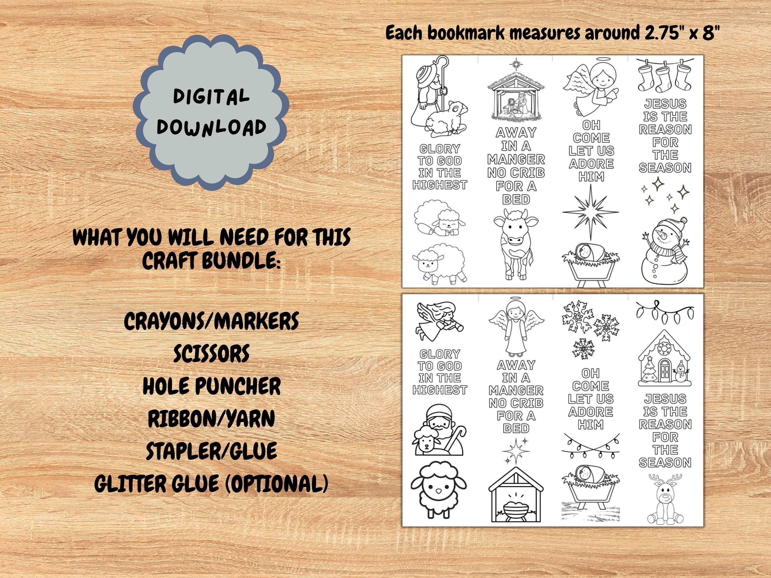 Christmas Kid's Activity Craft Bundle, Nativity Crown, Paper Ornaments ...