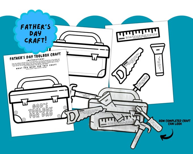 Fathers Day Sunday School Craft Printable Kids Bible Lesson Activity ...