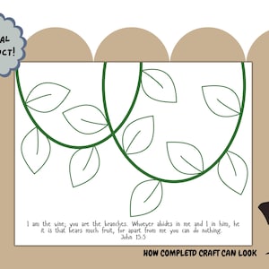 I Am the Vine You Are the Branches Printable Kid's Craft, John 15:5 ...