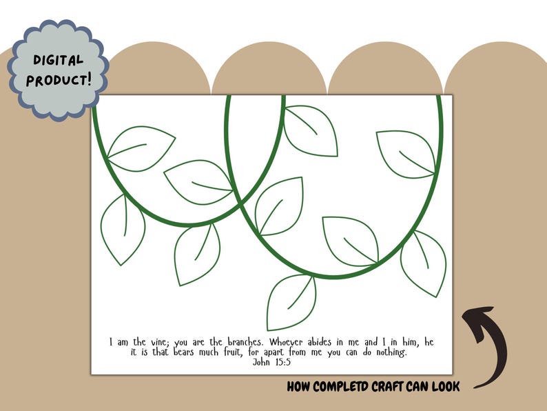 I Am the Vine You Are the Branches Printable Kid's Craft, John 15:5 ...