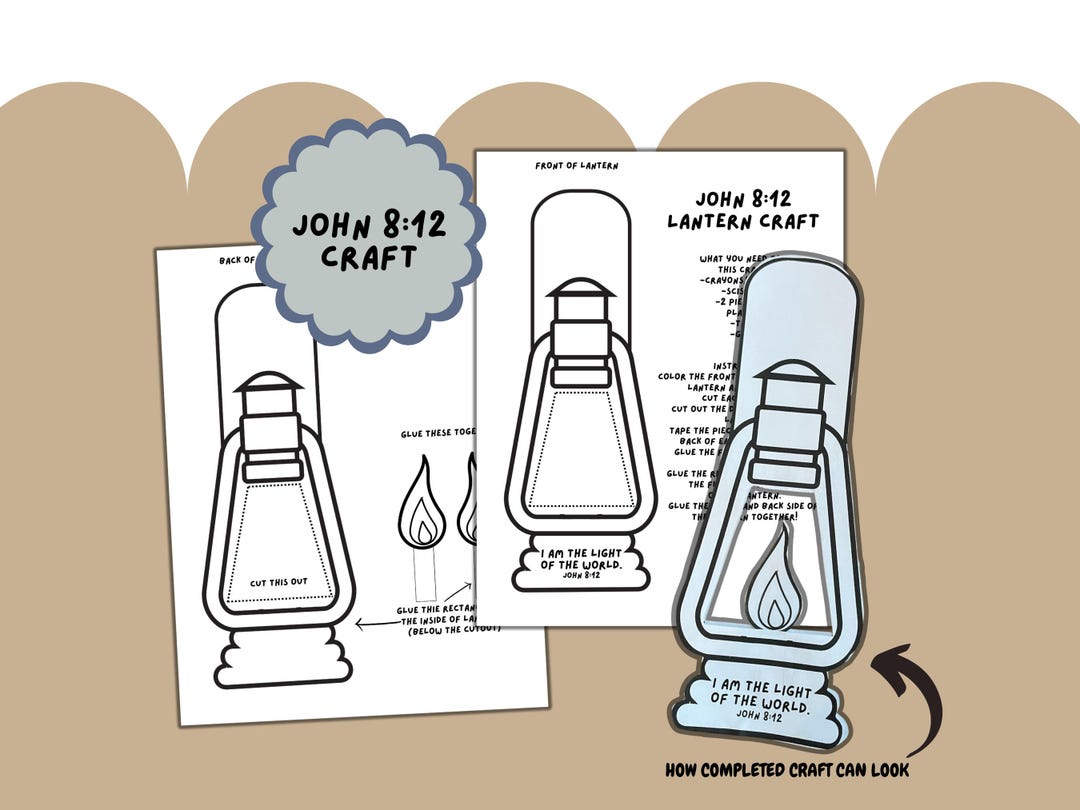 I Am the Light of the World Lantern Craft, Bible Story Activity, John 8 ...