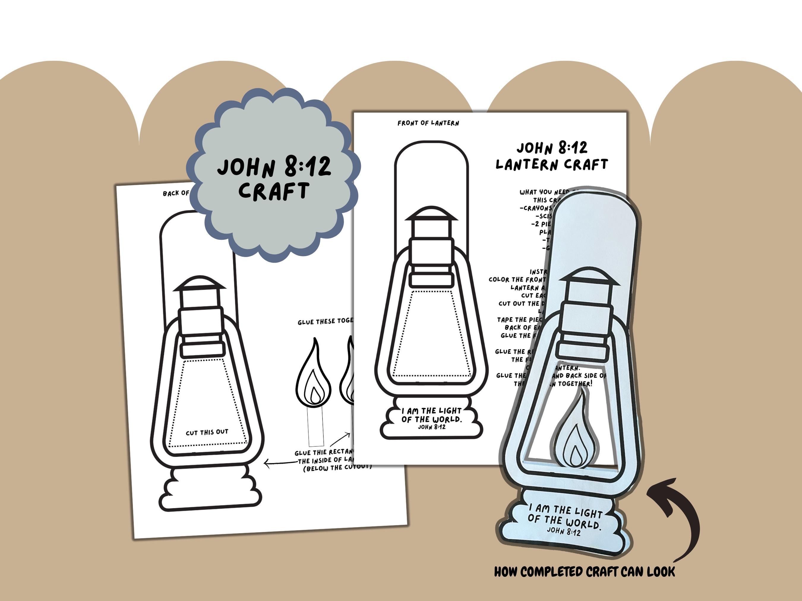 I Am the Light of the World Lantern Craft, Bible Story Activity, John 8 ...