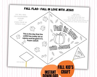 Fall Kid's Craft, Sunday School Coloring Flag, Religious Preschool ...