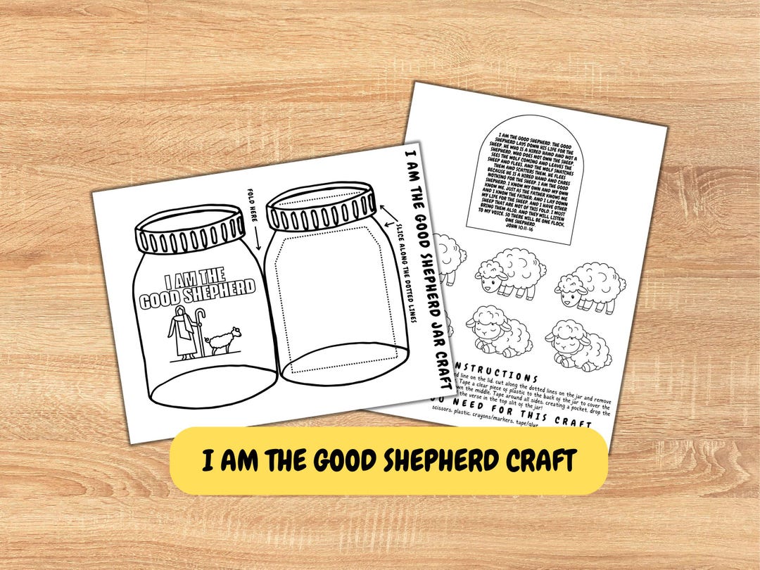 The Good Shepherd Bible Jar Craft, John 10:11-16 Bible Lesson, Sunday ...