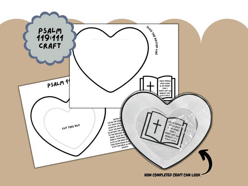 Psalm 119 Sunday School Bible Lesson Activity, Hide Gods Word in Heart ...