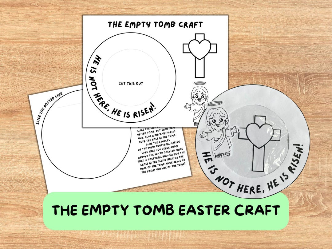 Empty Tomb Easter Craft Printable, He is Not Here He is Risen ...