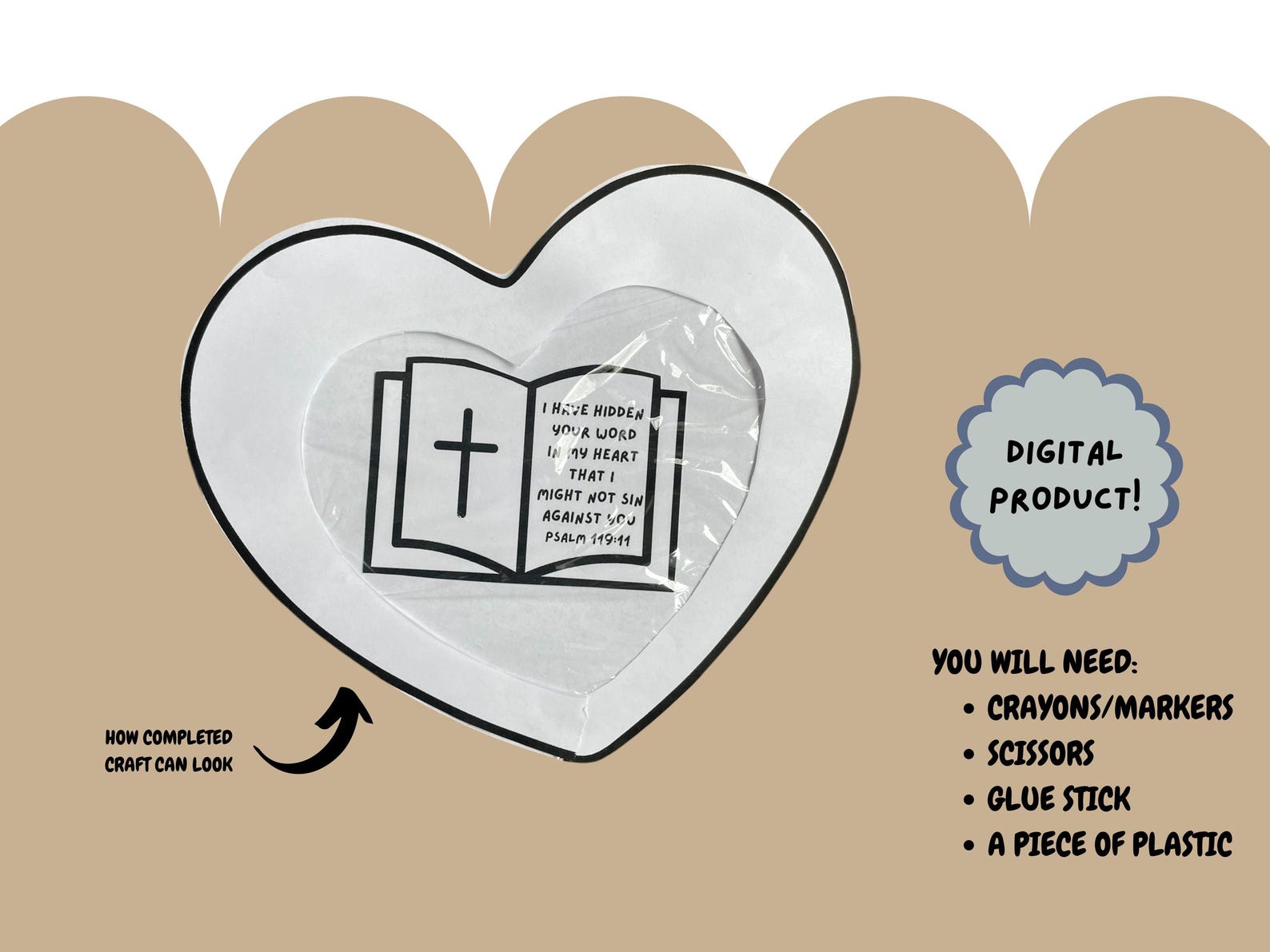 Psalm 119 Sunday School Bible Lesson Activity, Hide Gods Word in Heart ...