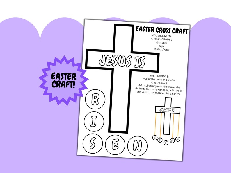 Easter Cross Craft, Jesus is Risen, Kid's Craft, Sunday School Craft ...