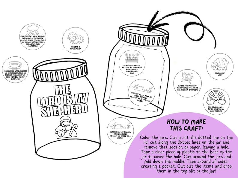 The Lord is My Shepherd Printable Craft Bundle | Psalm 23 Bible Lesson ...