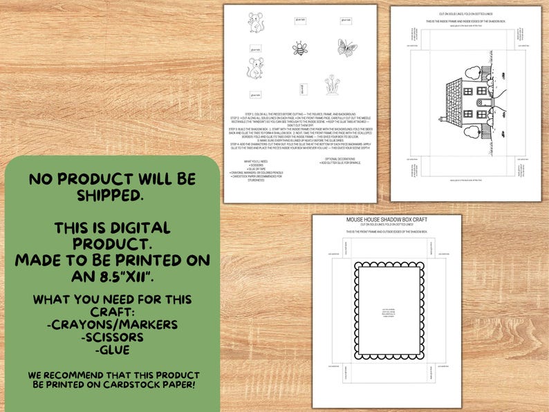 House Mouse Shadow Box Craft | Printable Mouse House Activity | Kids ...