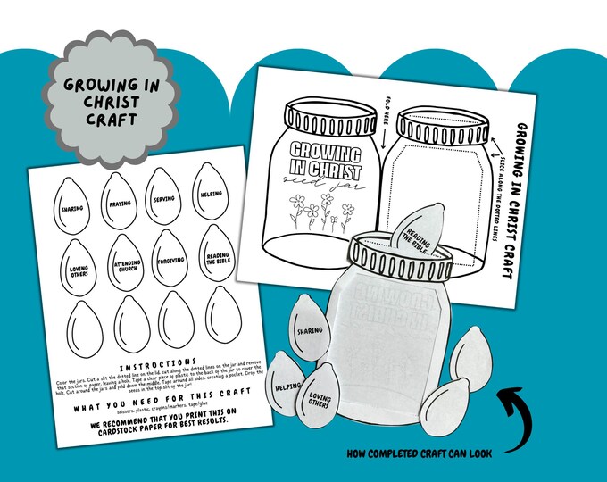 Growing in Christ Craft Activity for Kids, Bible Printable Activity ...