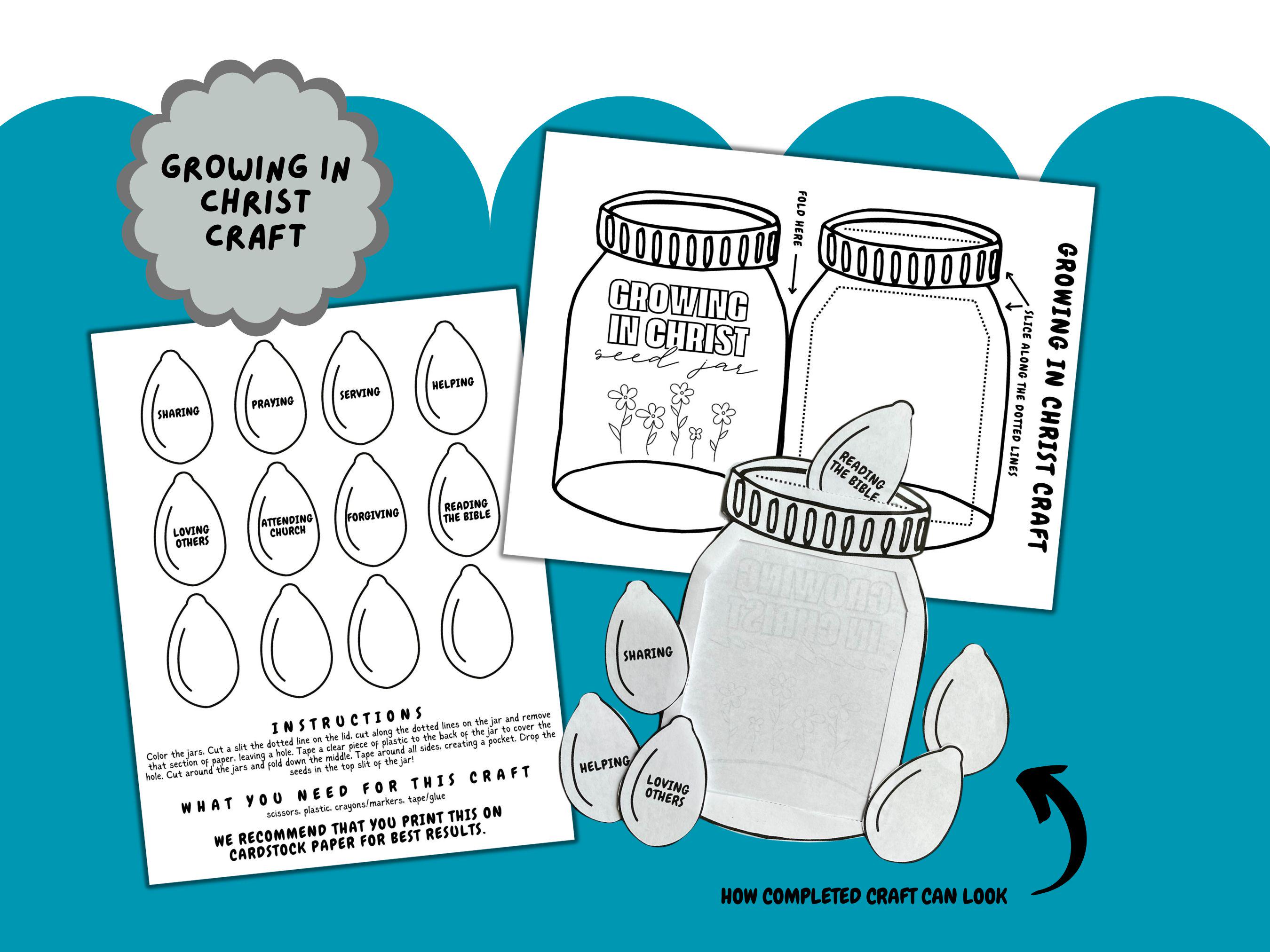Growing in Christ Printable Kid's Jar Craft, How to Grow in Christ ...
