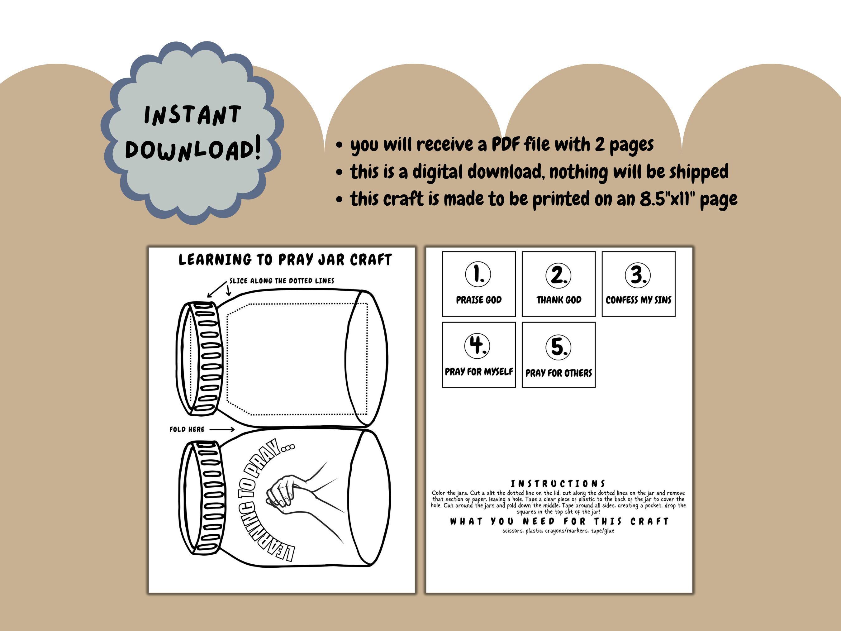 How to Pray Jar Craft for Kids, Sunday School Bible Lesson, Learn to ...