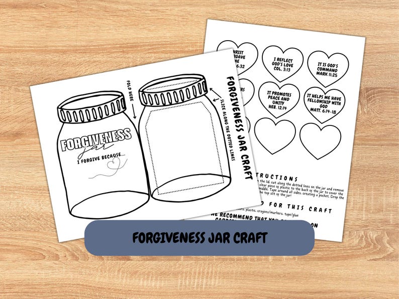 Printable Forgiveness Craft for Kids, Forgiveness Jar Activity ...