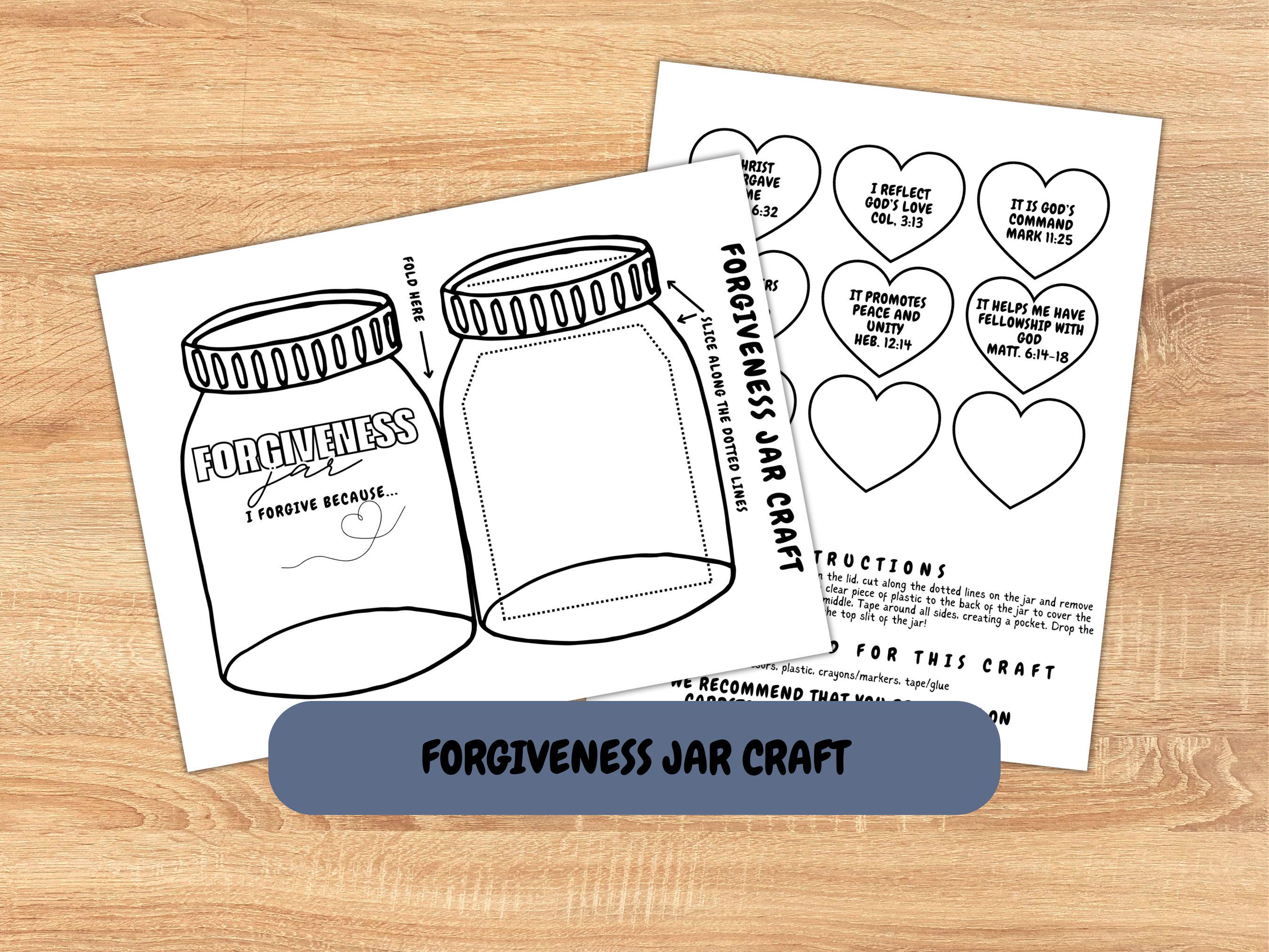 Printable Forgiveness Craft for Kids, Forgiveness Jar Activity ...