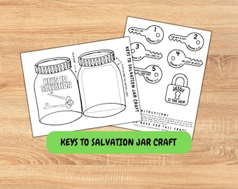 Keys of Salvation Craft for Kids, Color Gospel Printable Salvation Card ...