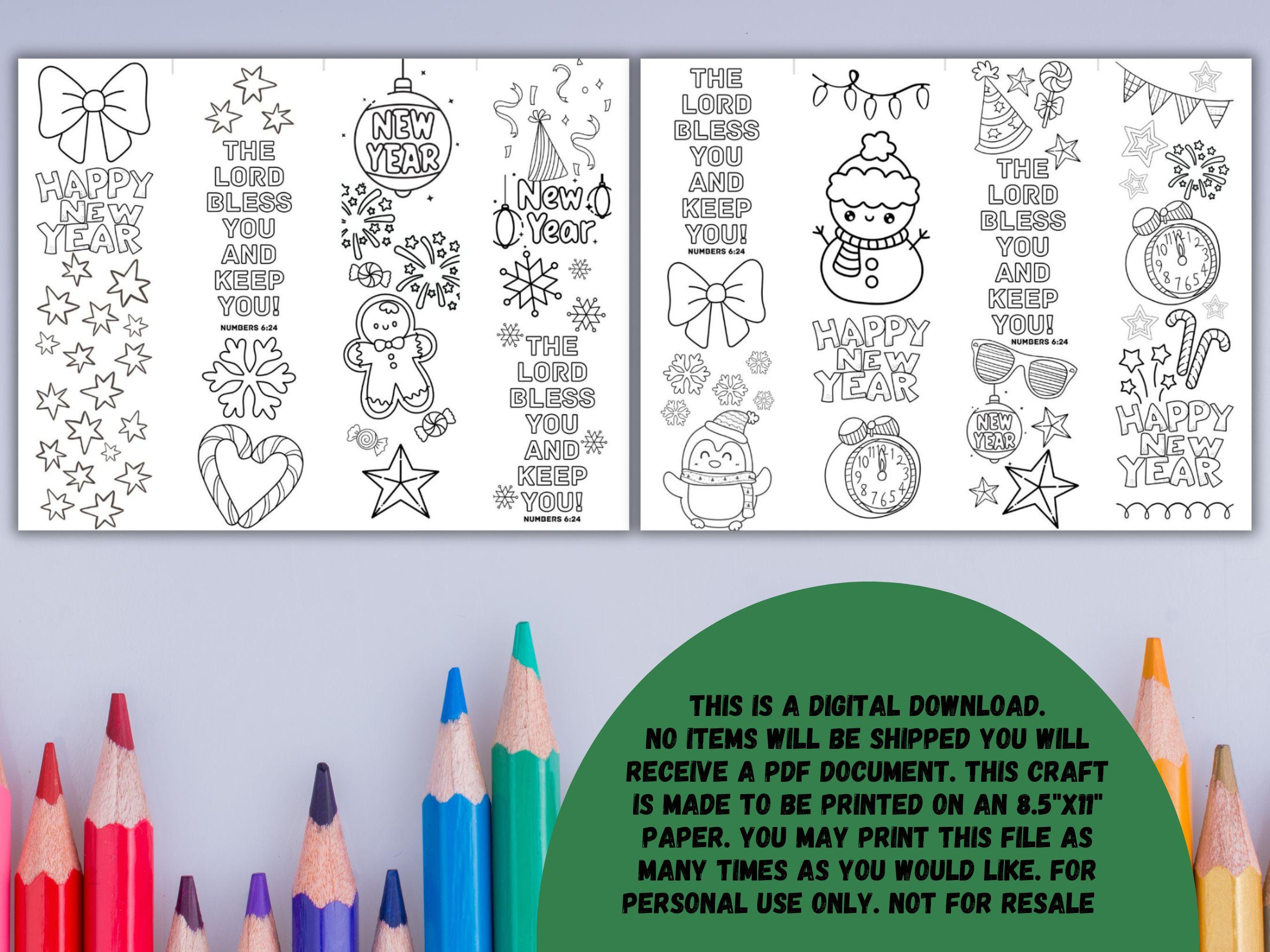 New Year's Bookmarks for Sunday School, Printable Craft, New Years ...
