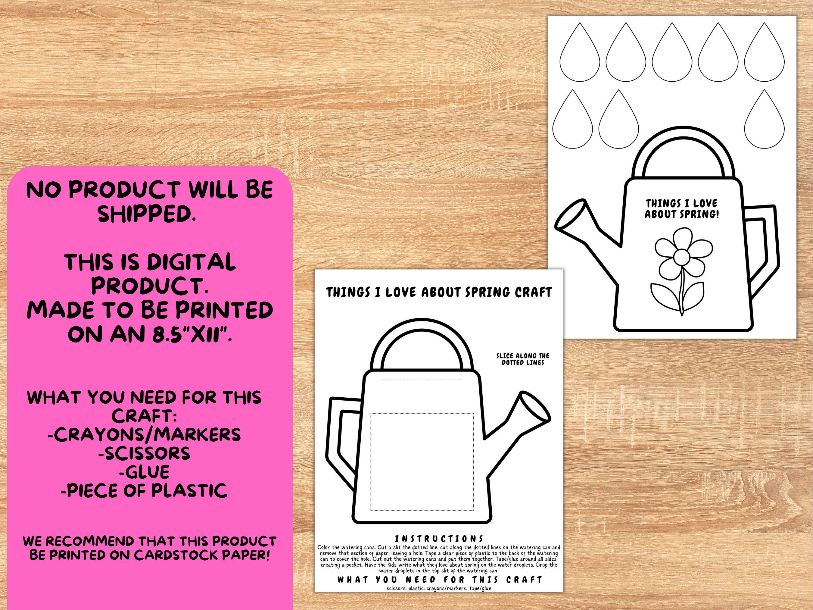 Things I Love About Spring Watering Can Craft | Spring Printable Craft ...