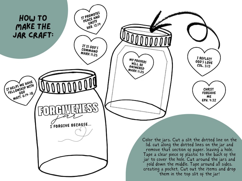 Printable Forgiveness Craft for Kids, Forgiveness Jar Activity ...