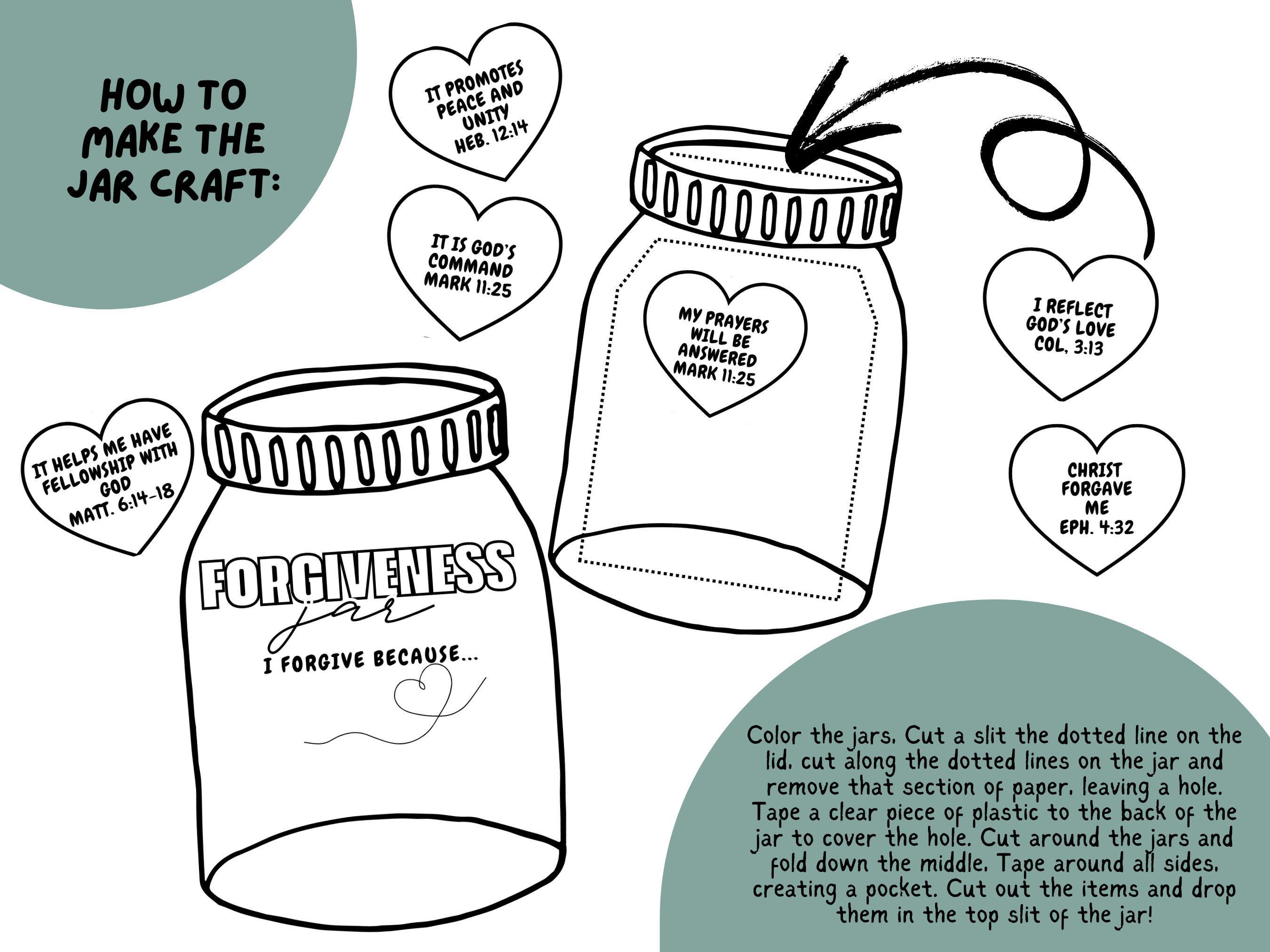Printable Forgiveness Craft for Kids, Forgiveness Jar Activity ...