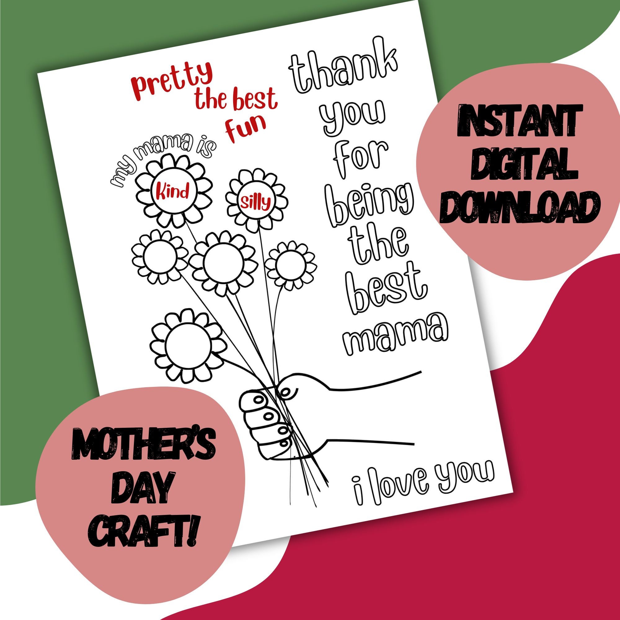 Mother's Day Printable Project Preschool Flower Bouquet All About My ...