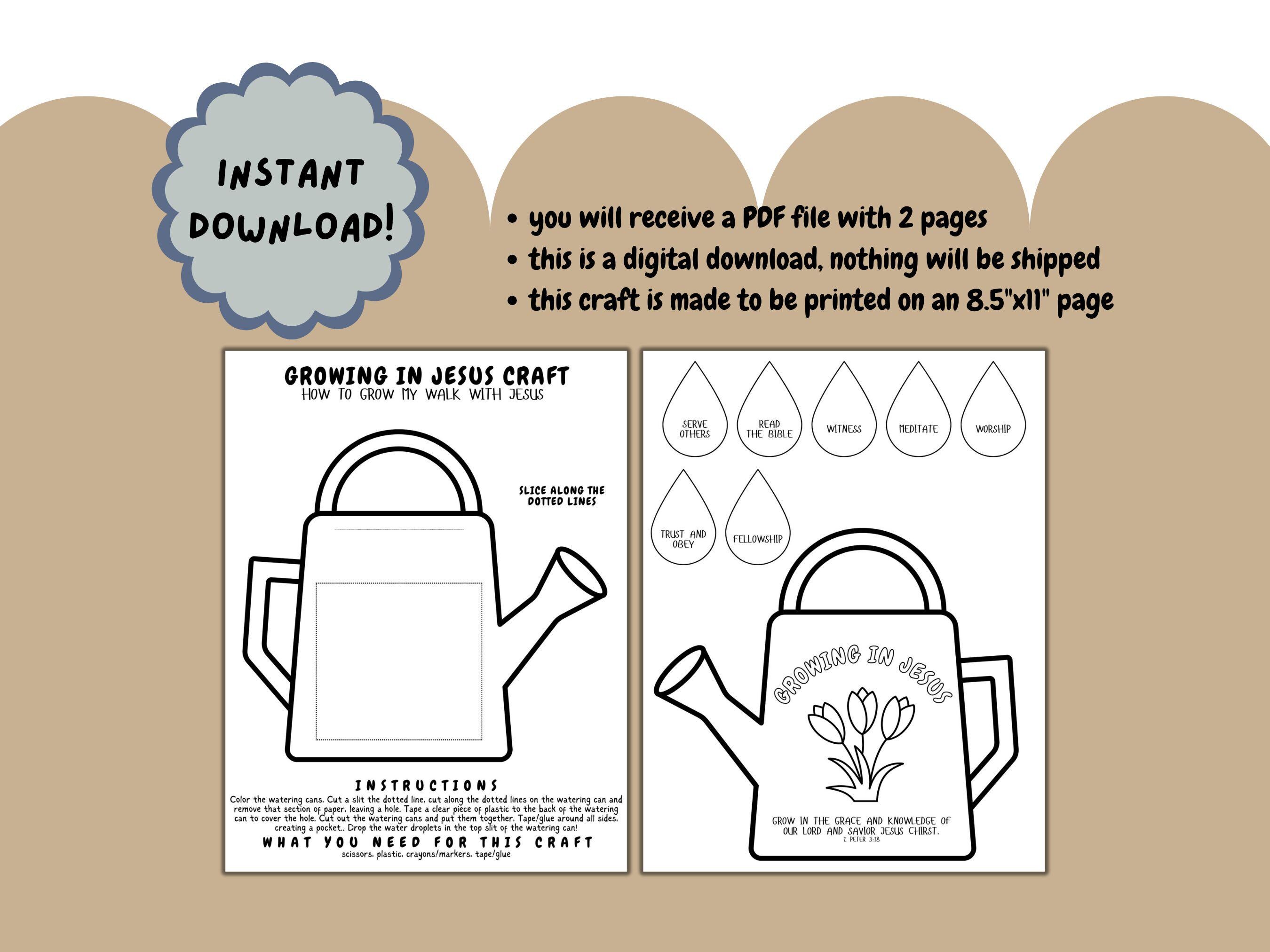 Printable Growing in Jesus Craft for Kids, Spiritual Growth Coloring ...
