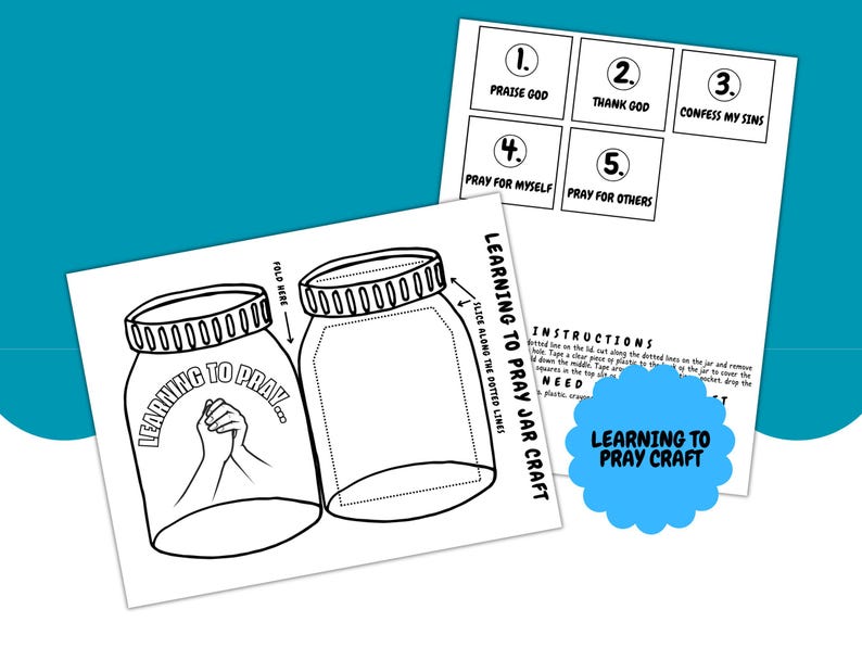 How to Pray Jar Craft for Kids, Sunday School Bible Lesson, Learn to ...