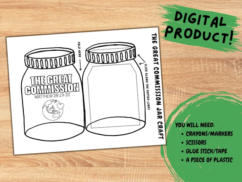The Great Commission Printable Jar Craft for Kid's | Printable Bible ...
