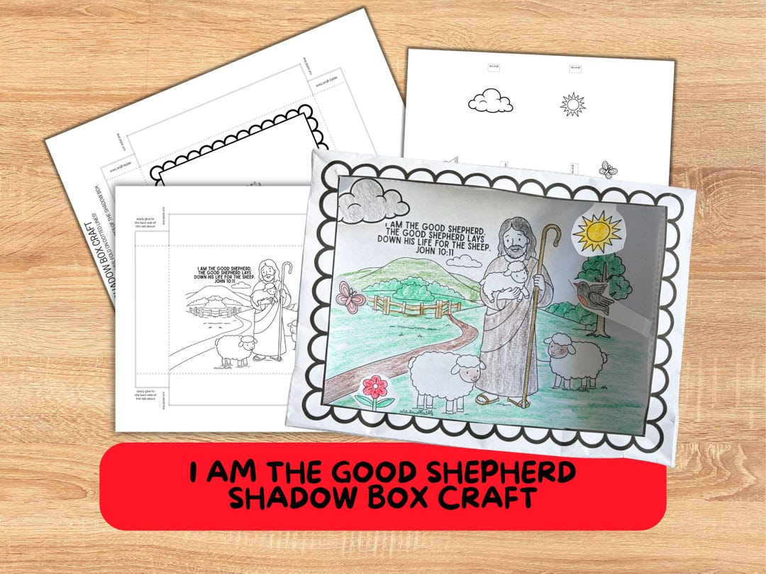 I Am the Good Shepherd Shadow Box Craft Printable | John 10:11 Bible ...