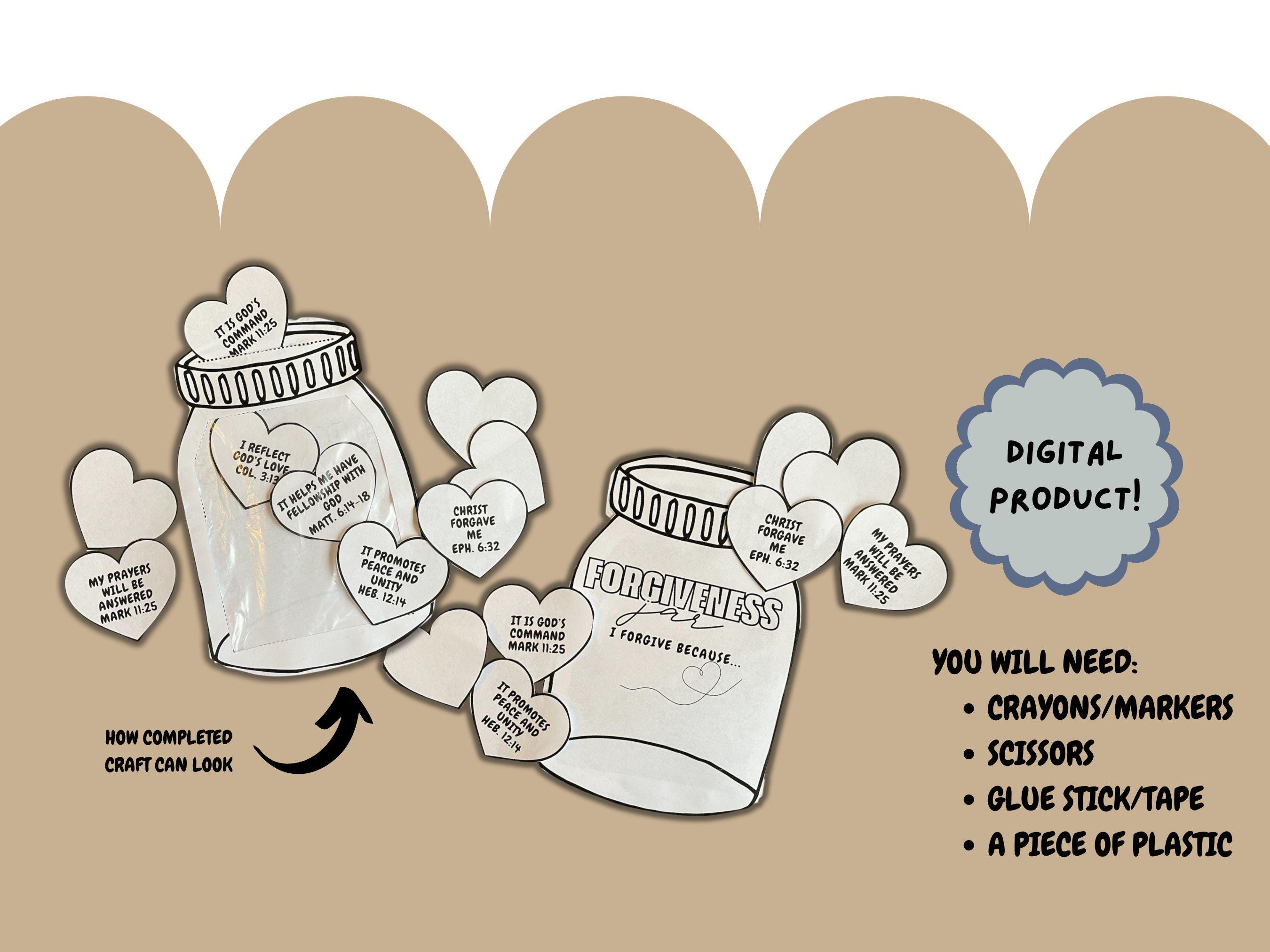 Printable Forgiveness Craft for Kids, Forgiveness Jar Activity ...