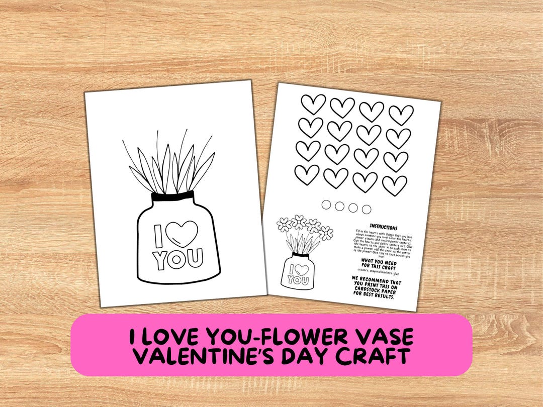 I Love You Heart Flowers Craft | Valentine’s Day Kindness Activity ...