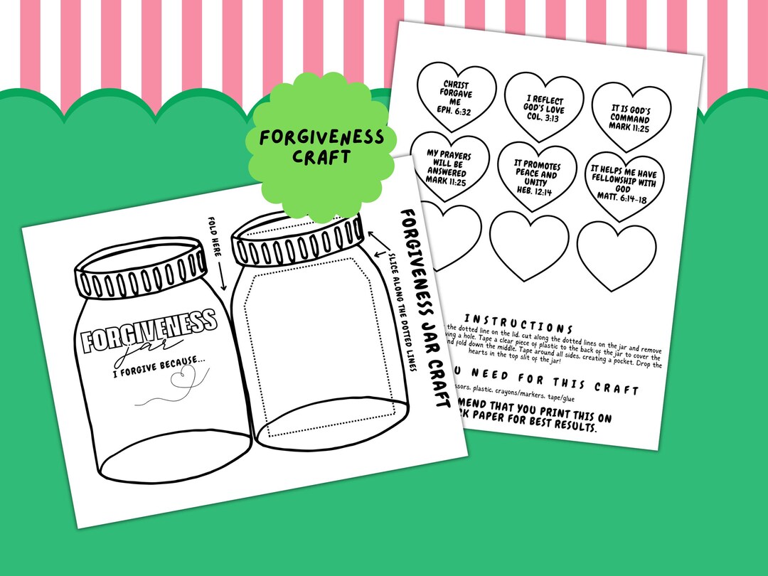 Printable Forgiveness Craft for Kids, Forgiveness Jar Activity ...