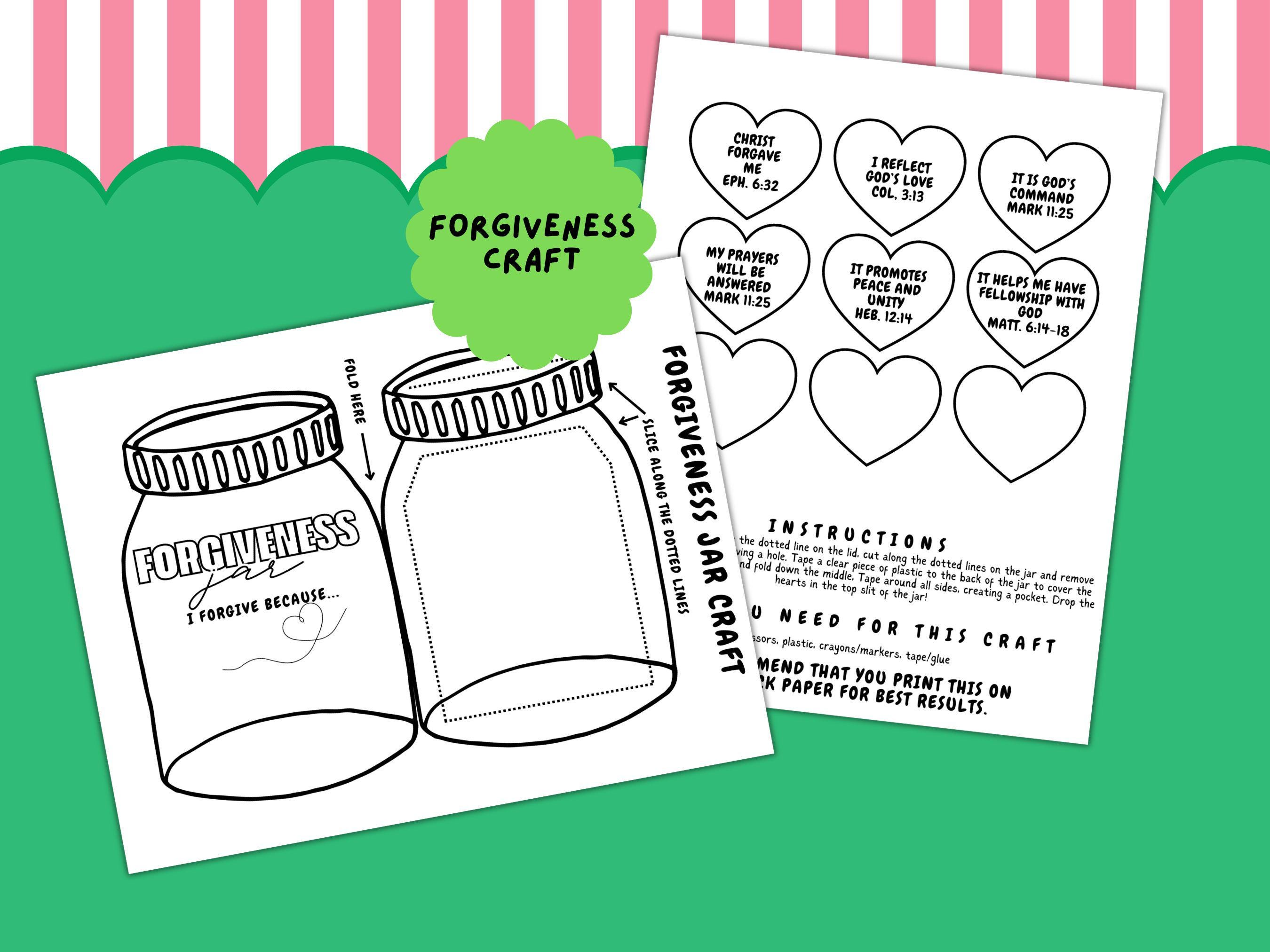 Printable Forgiveness Craft for Kids, Forgiveness Jar Activity ...