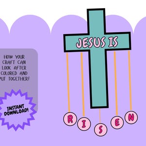 Easter Kid's Cross Craft, Jesus is Risen, Kid's Craft, Sunday School ...