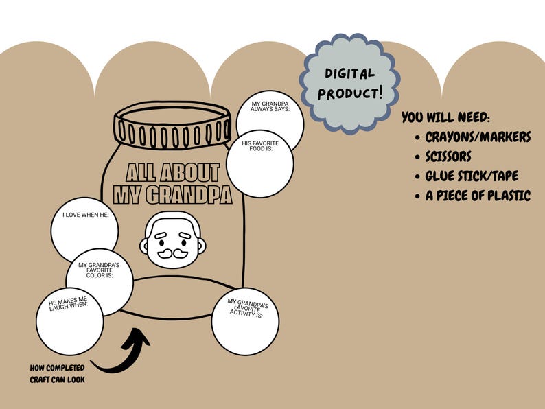 Father's Day Gift, All About My Grandpa Printable, Birthday Gift ...