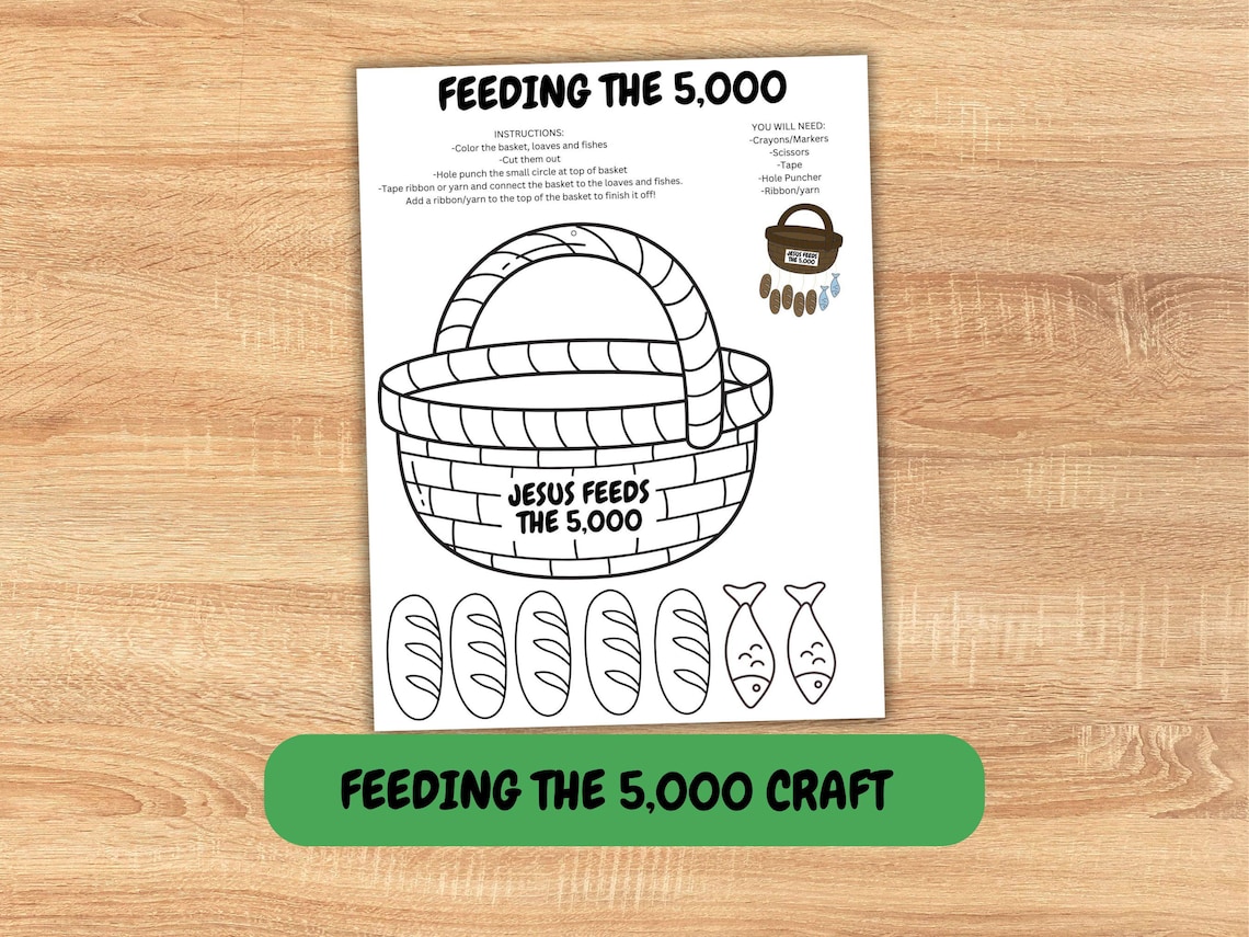 Feeding the 5,000 Craft | Bible Story Activity for Kids | Jesus Feeds ...